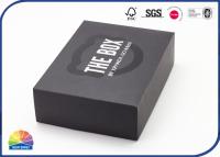 China 350gsm Black Paper Carton Box Shoes Packaging Large Paper Box for sale