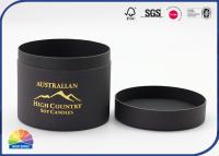 China Gold Logo Eco Friendly Black Paper Tube With Lid Candle Packaging for sale