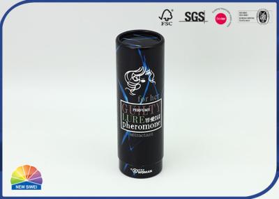 China 4c Printing Glossy Paper Tube packaging for cosmetics Silver Stamping for sale