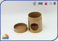China Eco Kraft Core Disc Closure Paper Tube Packaging Die Cut Window for sale