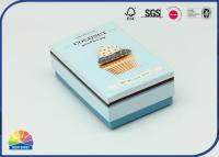 China 350gsm Chrome Paper Material 2 Pieces Blue Custom Paper Gift Box for sale