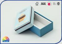 China 350gsm Chrome Paper Material 2 Pieces Blue Custom Paper Gift Box for sale