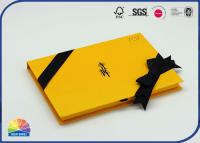 China Black Ribbon Bowknot Decorated Hinged Lid Gift Box Flocking Foam for sale