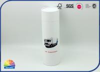 China Cylinder Box 4c Print Matte White Cardboard Paper Packaging Tube for sale