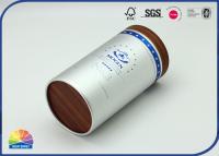 China 4c Uv Print 182gsm Silver Cardboard Tube Packaging For Coffee Tea for sale