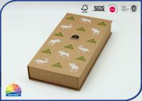 China Hinged Lid Cardboard Magnetic Lid Brown Kraft Box Matte Varnishing for sale