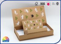 China Hinged Lid Cardboard Magnetic Lid Brown Kraft Box Matte Varnishing for sale