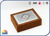 China Flocking Paper Hinged Lid Shoulder Box Hot Silver Stamping Logo for sale