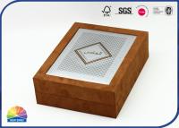 China Flocking Paper Hinged Lid Shoulder Box Hot Silver Stamping Logo for sale