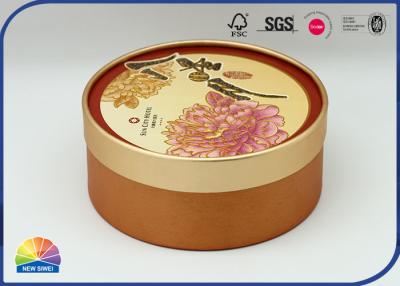 China Golden Stamp Mooncake Packing Recycled Paper Tube Cylindric Box for sale