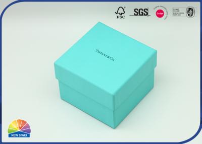 China Cyan Cubic Specialty Paper Present Box Two Pieces Set 1c Print for sale