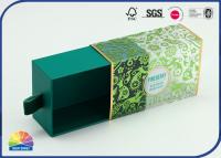 China Green Stamping PET Drawer Paper Gift Package Box With Flocking Handle for sale
