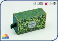 China Green Stamping PET Drawer Paper Gift Package Box With Flocking Handle for sale