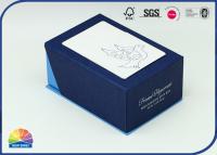 China Custom Printed Blue Foil Hot Stamping Hinged Lid Cardboard Box for sale
