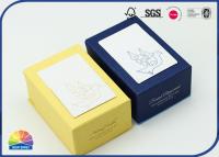 China Faint Yellow Printing 1200gsm Hinged Lid Box Gold Hot Stamping for sale
