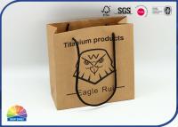China Paper Kraft Bags With Handles Shopping Bag Black Printing Logo for sale