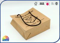 China Black 1c Printed Eco Natural Kraft Paper Bags With Fiber Handles for sale