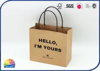 China Custom Size Eco Kraft Brown Paper Bag With Logo 1c Black Print for sale