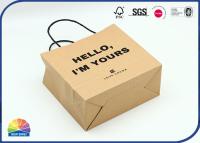 China Custom Size Eco Kraft Brown Paper Bag With Logo 1c Black Print for sale