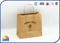 China Customized 1c UV Print 180gsm Brown Kraft Paper Bags Matte Varnishing for sale