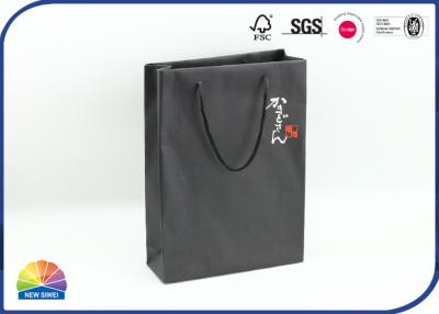China 220gsm Black Kraft Paper Shopping Bags 4c Print Foil Stamping for sale