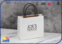 China Twisted Handles 180gsm White Kraft Paper Tote Bag Matt Varnish for sale