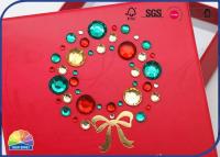 China Red 157gsm Coated Paper Gift Box With Acrylic Diamond Decorated for sale