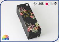 China Black Kraft Paper Folding Carton Box Aromatherapy Gold Stamping for sale