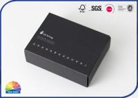 China 350gsm Black Kraft Foil Stamping Paper Drawer Box With EVA Foam for sale