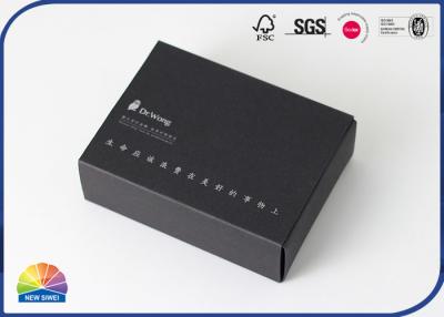 China 350gsm Black Kraft Foil Stamping Paper Drawer Box With EVA Foam for sale