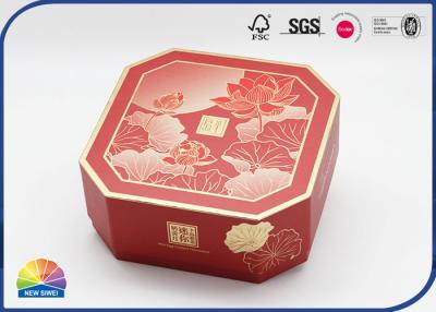 China Gold Stamping Logo Octagonal Paper Box With Lid Festival Present Package for sale