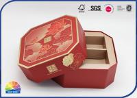 China Gold Stamping Logo Octagonal Paper Box With Lid Festival Present Package for sale