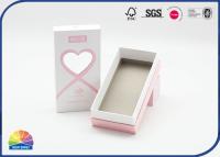 China Heart Shaped Window Iridescent Paper Rigid Gift Box Logo Embossing for sale