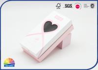 China Heart Shaped Window Iridescent Paper Rigid Gift Box Logo Embossing for sale