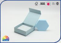 China 157gsm Jewelry Package Necklace Gift Paper Box Hinged Lid Flocking Tray for sale