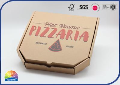 China Custom Printed Kraft Paper Pizza Box Food Grade Corrugated Material for sale