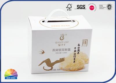 China 4C Print E Flute Portable Corrugated Packaging Box With Plastic Handle for sale