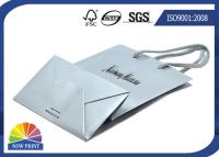 China Glossy / Matt Custom Printed Paper Bags With Handle Rope For Garment for sale