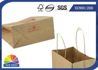 China Recycled 4C Logo Printing Brown Kraft Paper Bags Shopping Bags With Paper Handle for sale