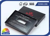 China Glossy Lamination Black Rigid Gift Paper Box with Paper Tray , Electronics Packaging Box for sale