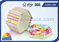 China Bespoke Printing Hard Paper Gift Box with Lid , Luxury Hexagon Custom Packaging Boxes for sale