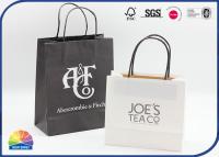 China Glossy Lamination 1C Printed Kraft Paper Bags 180gsm With Paper Handle for sale