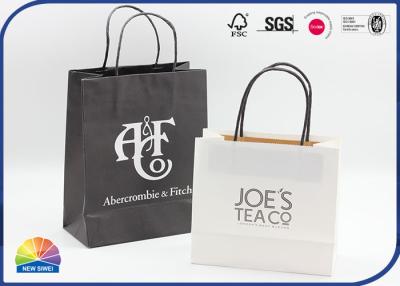 China Glossy Lamination 1C Printed Kraft Paper Bags 180gsm With Paper Handle for sale