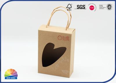 China Recyclable Kraft Paper Folding Carton Box Die Cut Window With Handle for sale