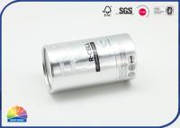 China Logo Embossing Silver Card Paper Tube Packaging For Snack for sale