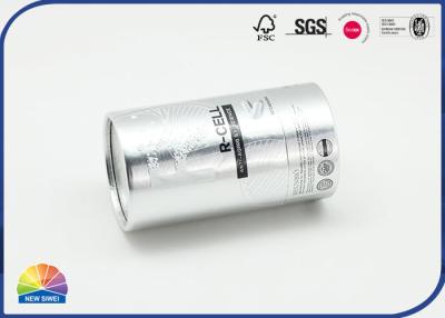 China Logo Embossing Silver Card Paper Tube Packaging For Snack for sale