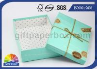 China Custom Logo Printed Paper Boxes with Lids , Rectangle Hard Cover Decorative Box for Wedding Gift for sale