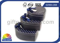 China Heart Shape Luxury Paper Jewelry Box With Ribbon Bowknot For Earrings / Ring / Necklace for sale
