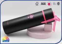 China Wine Bottle Paper Packaging Tube Matte Lamination With Ribbon Handles for sale