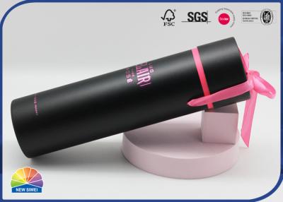 China Wine Bottle Paper Packaging Tube Matte Lamination With Ribbon Handles for sale